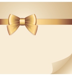 Background with gold bow Royalty Free Vector Image