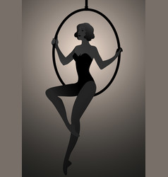 Pinup circus artist silhouette inkpen hooper Vector Image
