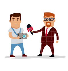 Media worker character Royalty Free Vector Image