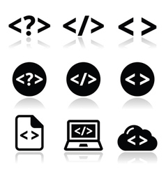 Coding php or html on laptop programming Vector Image