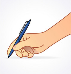 Hand with pen writing drawing outline Royalty Free Vector