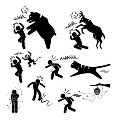 Rabies virus in human and animal stick figure Vector Image