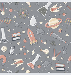 Science seamless pattern in flat design style Vector Image