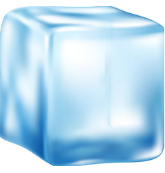 Three ice cubes in water puddle Royalty Free Vector Image