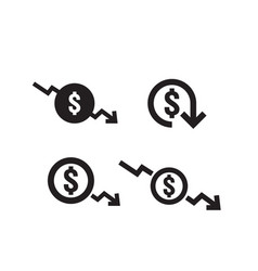 Dollar arrow decrease icon money arrow symbol Vector Image