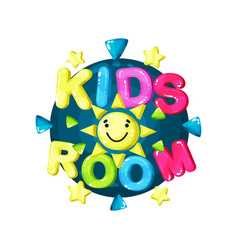 Playroom logo template design bright colorful Vector Image