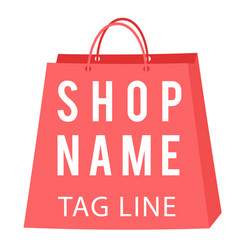 Shop name tag line colorful shopping bag im Vector Image