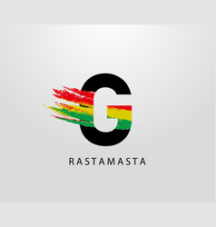 A letter logo with splatter and rasta color Vector Image