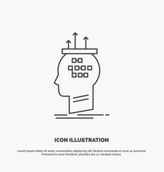 Algorithm brain conclusion process thinking icon Vector Image