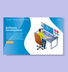 Cross-platform coding landing page website Vector Image