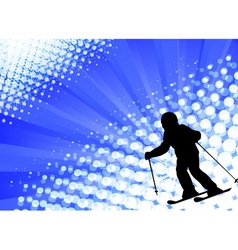 Small children skiing down a snow hill Royalty Free Vector