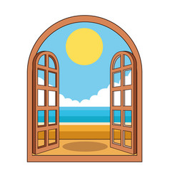 House window open cartoon isolated Royalty Free Vector Image