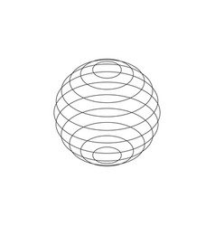 Wireframe earth grid mesh objects set network Vector Image