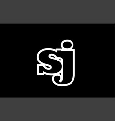 Black and white alphabet letter sj s j logo Vector Image