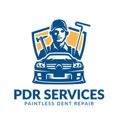 Paintless dent repair logo pdr service logo Vector Image