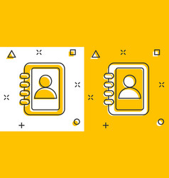 Cartoon address book icon in comic style email Vector Image