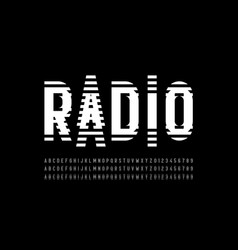 Radio wave style font alphabet letters and numbers