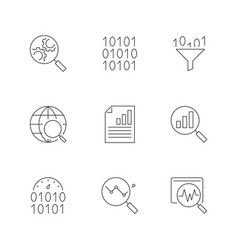 Process data analysis icon set in thin line style Vector Image