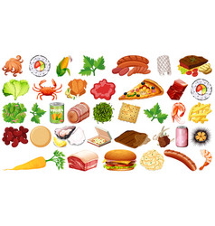 Set of canned food Royalty Free Vector Image - VectorStock