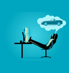 Businessman dream at coffee break cartoon Vector Image Businessman dream at coffee break cartoon Vector Image
