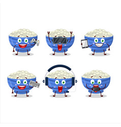 Cartoon character of navy beans with sleepy Vector Image