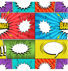 Comic elements colorful seamless pattern Vector Image