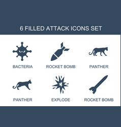 12 attack icons Royalty Free Vector Image - VectorStock