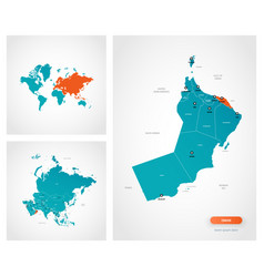 Oman higt detailed map with subdivisions Vector Image