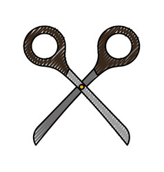 Cute black scissors cartoon Royalty Free Vector Image