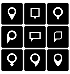 Black map icons set Royalty Free Vector Image - VectorStock