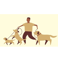 Female dog walker Royalty Free Vector Image - VectorStock