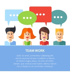 Team work flat icon Royalty Free Vector Image - VectorStock