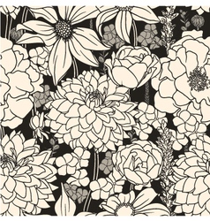 Simple mono floral pattern Royalty Free Vector Image