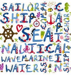 Nautical marine heraldic seamless pattern Vector Image