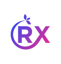 Logo template combined with letters r and x Vector Image