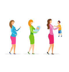 Young mother set Royalty Free Vector Image - VectorStock