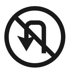 No u turn road traffic sign Royalty Free Vector Image