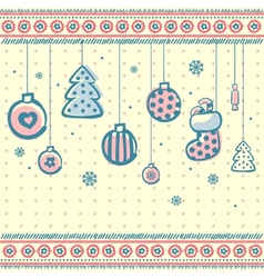 Vintage christmas set design elements Royalty Free Vector