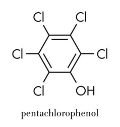 Pentachlorophenol pcp pesticide and disinfectant Vector Image