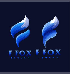 Orange fox in the figure letter l animal logo zoo Vector Image