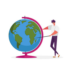 Cartoon geography teacher Royalty Free Vector Image