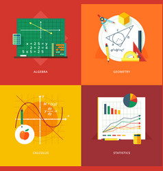 Maths concept flat style design Royalty Free Vector Image