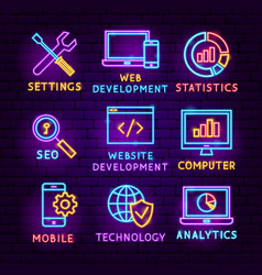 Gear neon sign Royalty Free Vector Image - VectorStock