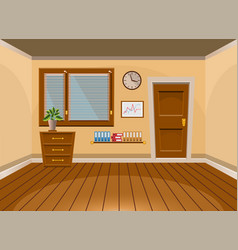 Cartoon secret door concept empty room with door Vector Image