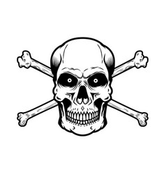 Evil skull with crossed bones Royalty Free Vector Image