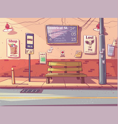Outline bus stop background Royalty Free Vector Image