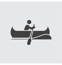 Cartoon stick man sailing a rubber boat Royalty Free Vector