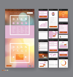 Website design template and interface elements Vector Image