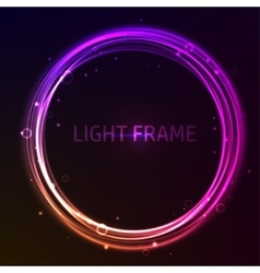 Blue ring frame glitter round with bright Vector Image