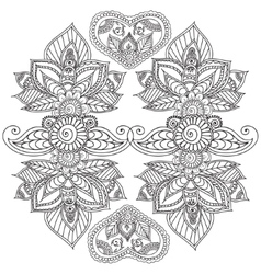 Coloring pages for adults Henna Mehndi Doodles Vector Image